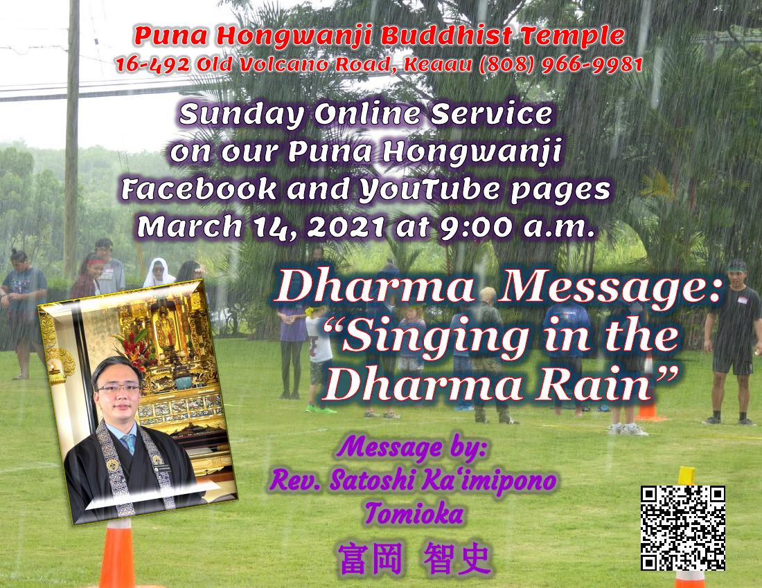 Sunday Service – “Singing in the Dharma Rain” | Puna Hongwanji Mission